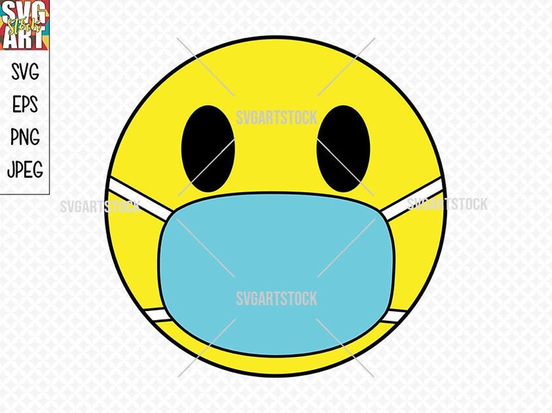 Smiley Face Virus Mask Svg Vector Quarantine | Etsy