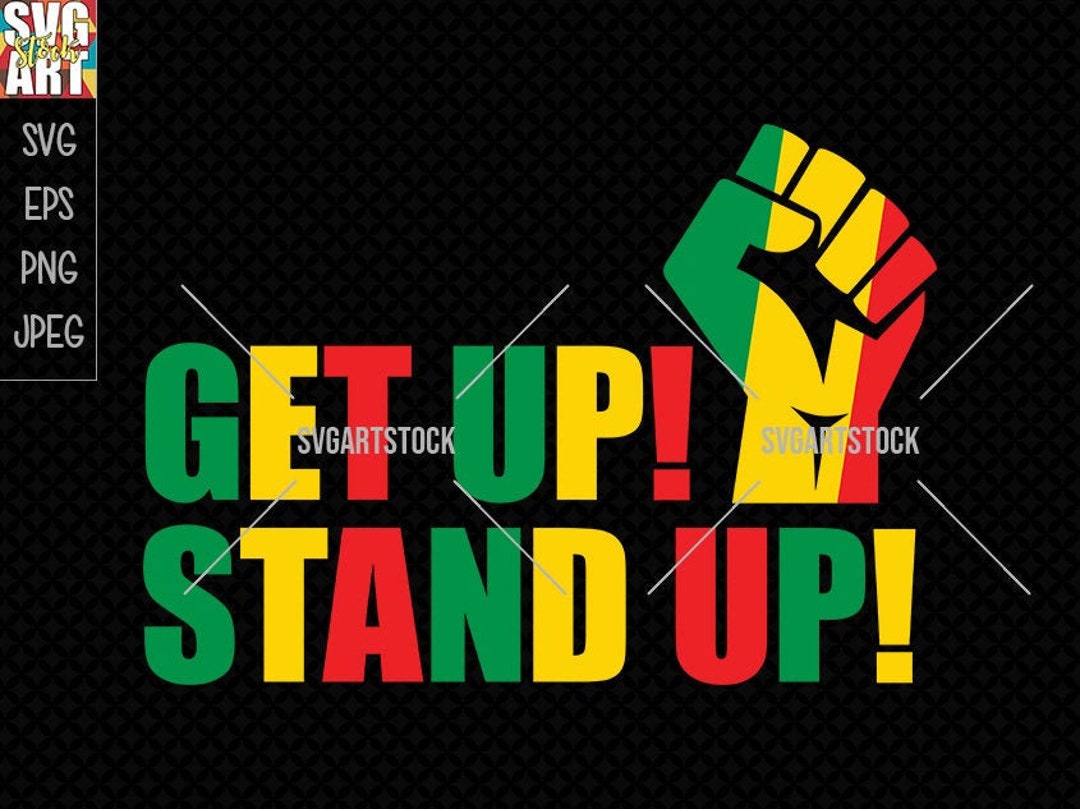 Get Up Stand Up Rasta Svg Vector Digital Clipart, Reggae T-shirt Design ...