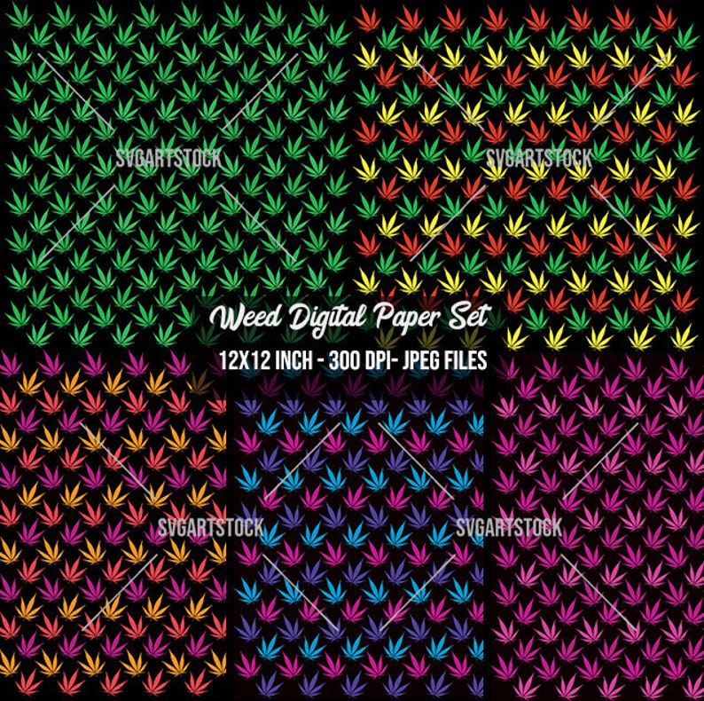 Weed Digital Paper Set Cannabis 420 Background Ready to - Etsy