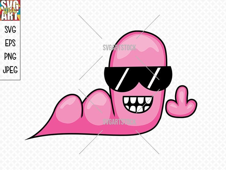Funny Worm SVG Design Middle Finger Svg Digital Clipart - Etsy