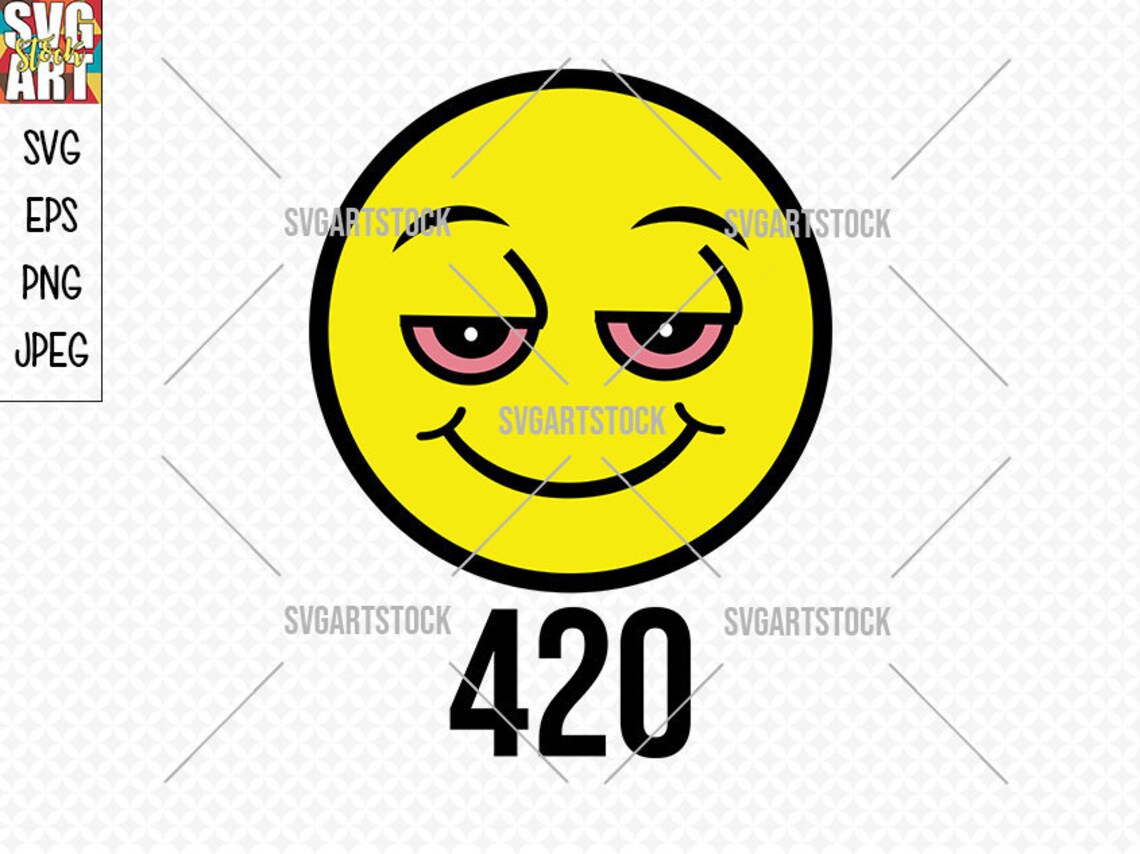 Stoned Smiley SVG Weed Svg 420 Vector Design Stoner Svg - Etsy