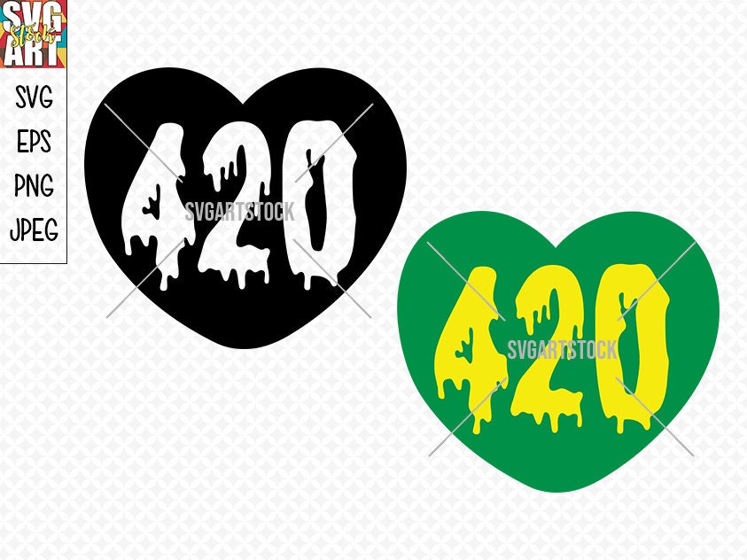 Love 420 Heart SVG cannabis 420 digital clipart weed | Etsy