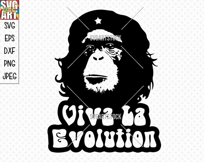 Viva La Evolution Svg Funny Vector Monkey Digital Clipart , Cricut File ...