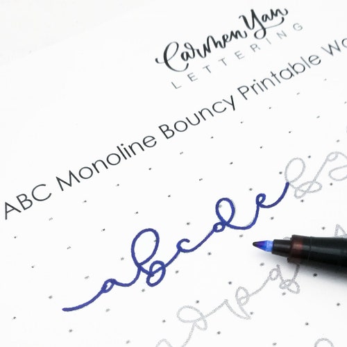 ABC Monoline Bouncy Practice Sheet Printable carmen Yan - Etsy