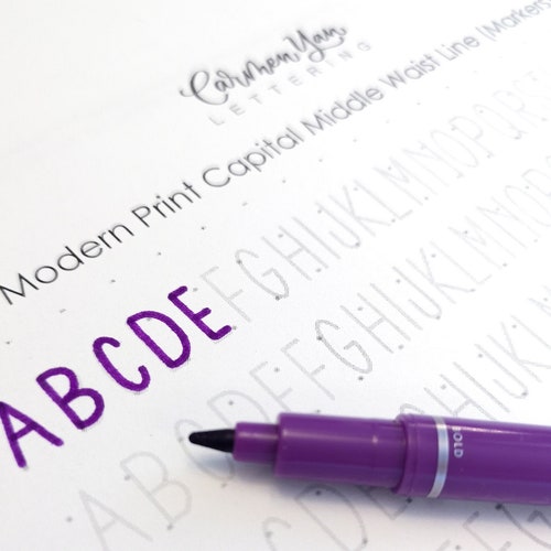 ABC Modern Print Practice Sheet Printable carmen Yan | Etsy