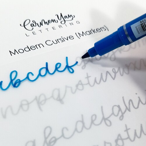 Modern Cursive Abc Worksheet Printable | Etsy