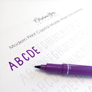 Modern Print Capital Abc Worksheet | Etsy