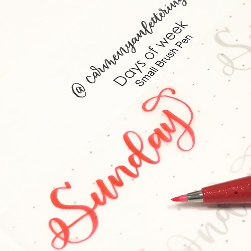 Day / Month Small Brush Pen Practice Printable Worksheet - Etsy Canada