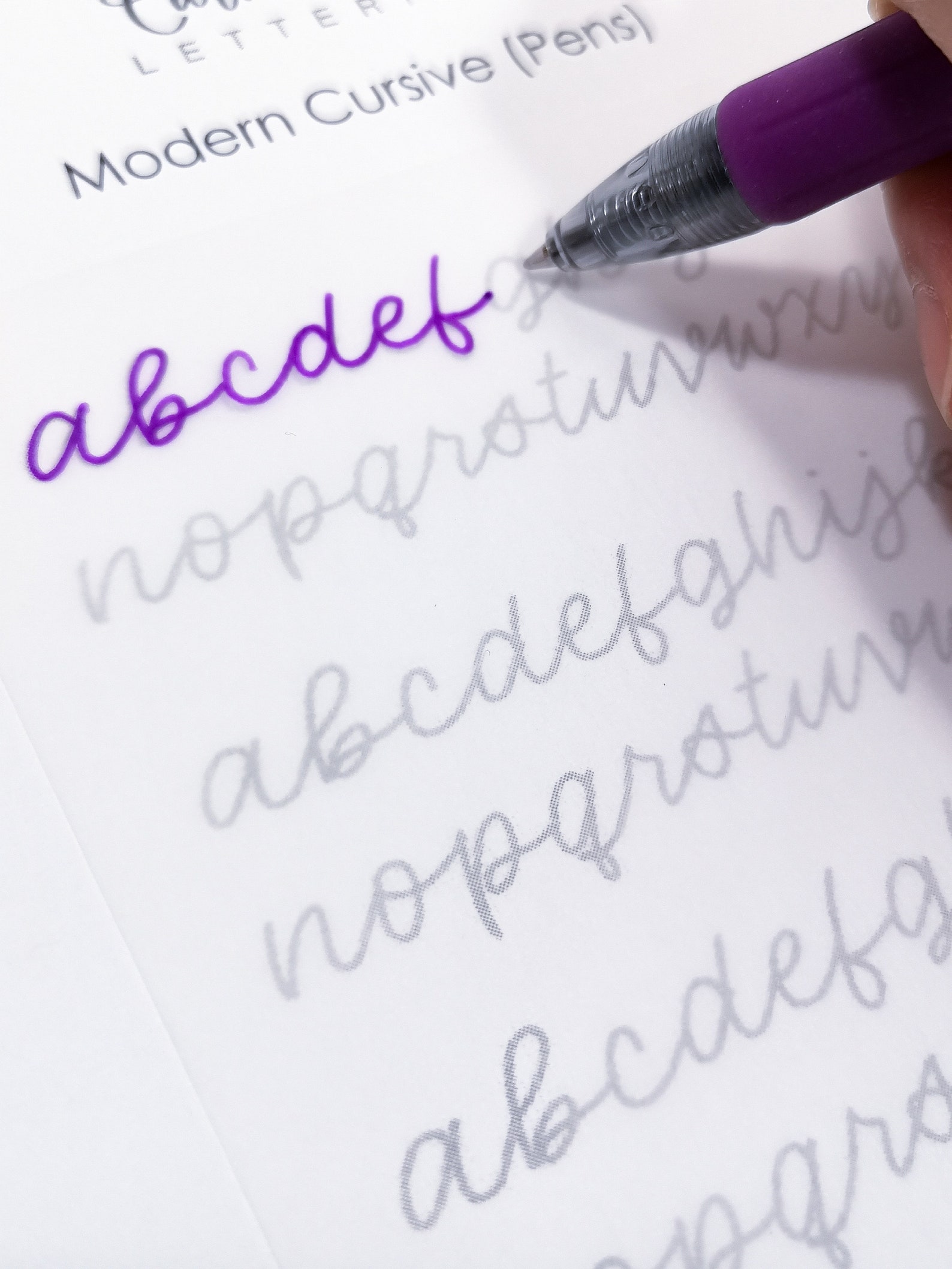 Modern Cursive Abc Worksheet Printable - Etsy