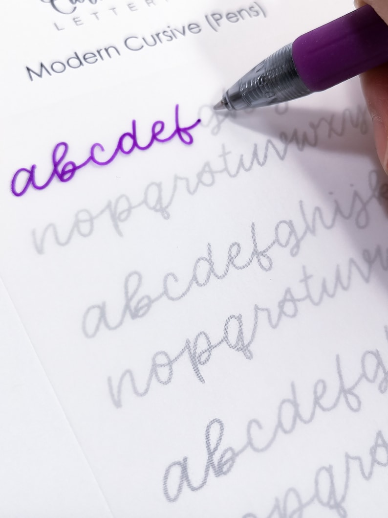 Modern Cursive Abc Worksheet Printable - Etsy