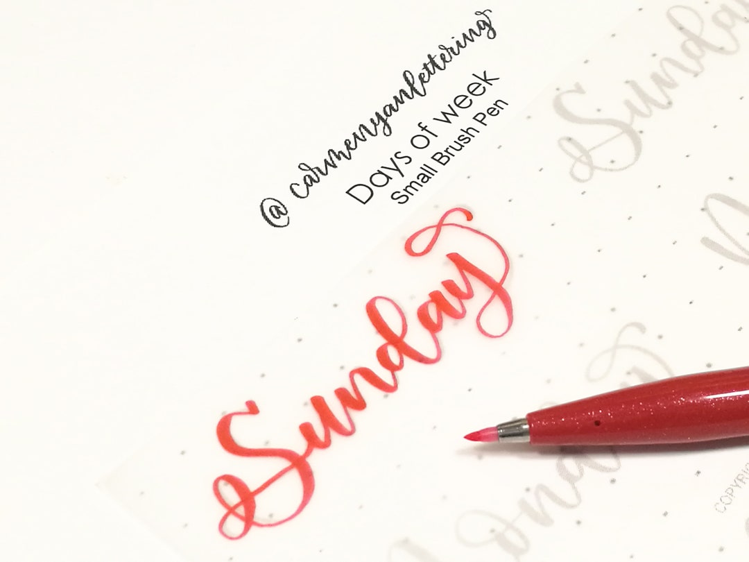 Day / Month Small Brush Pen Practice Printable Worksheet (carmen Yan ...