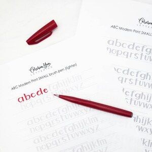 ABC Modern Print With Brush Pens (small and Large) Practice Sheet ...