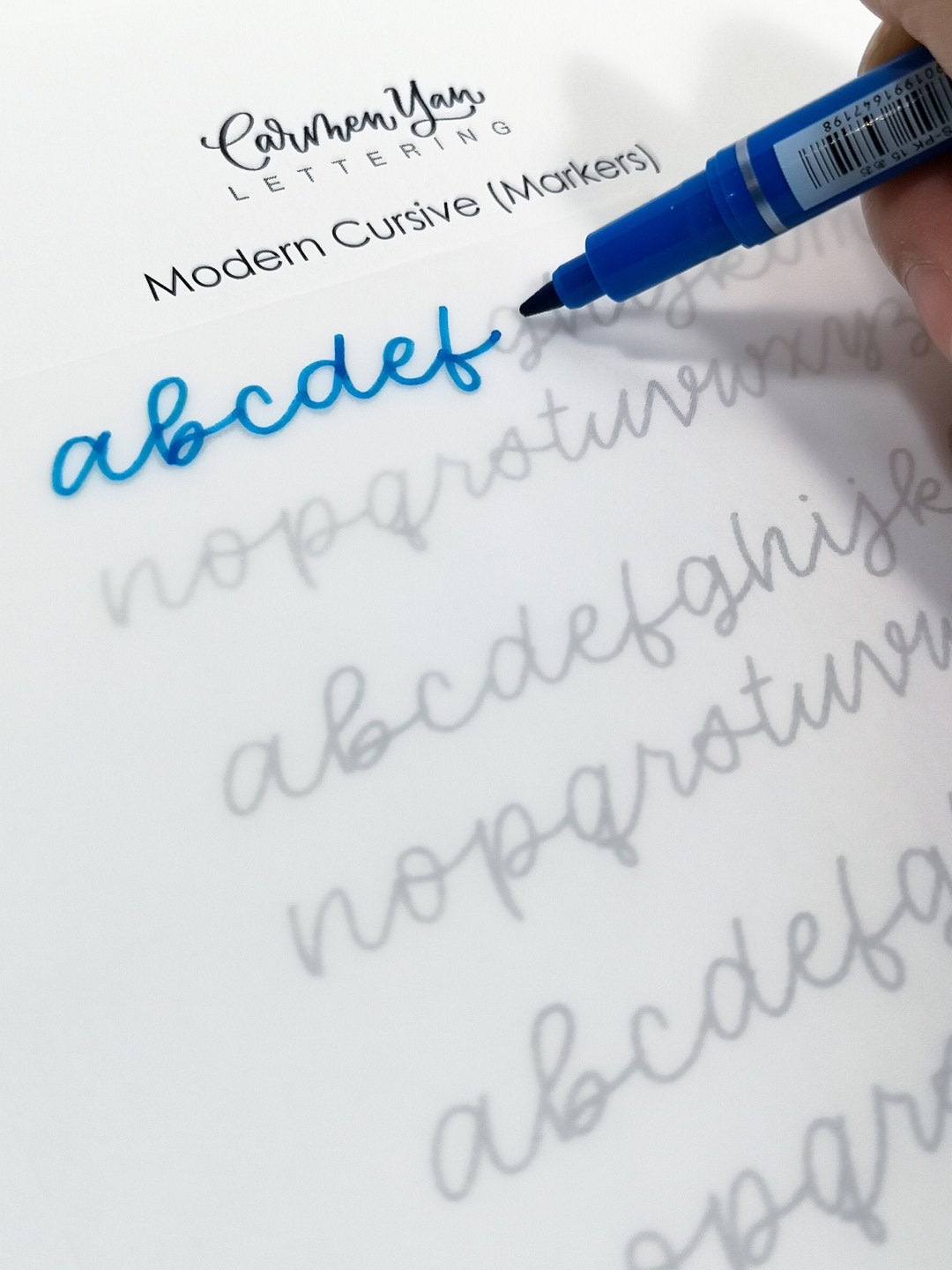 Modern Cursive Abc Worksheet Printable - Etsy