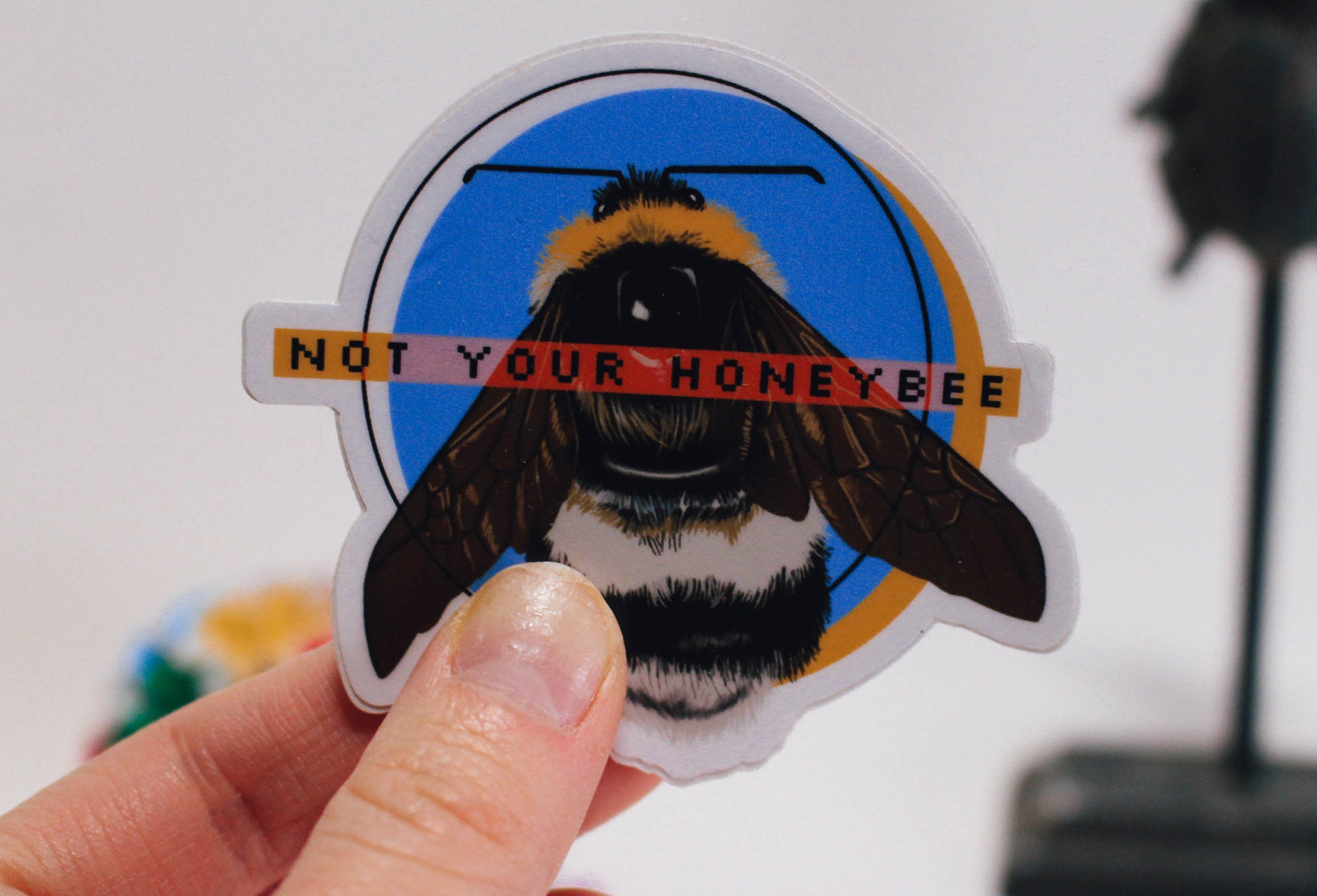 Bumblebee Vinyl Sticker | Glitch Not Your Honey Bee | Native Bee Decal ...