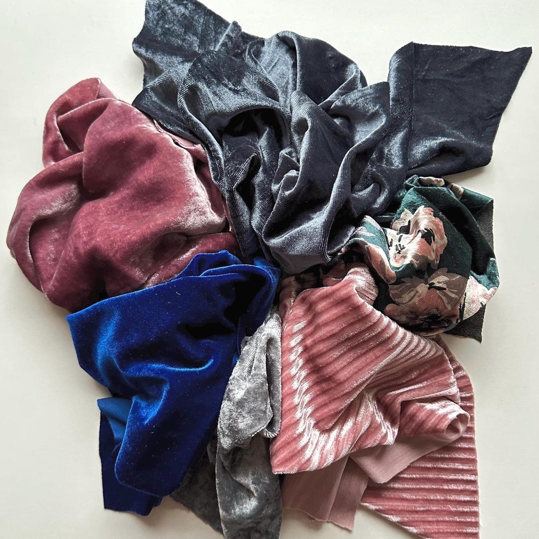 Fabric Remnants Velvet Scraps Mixed Remnants Velvet Bulk Fabric ...