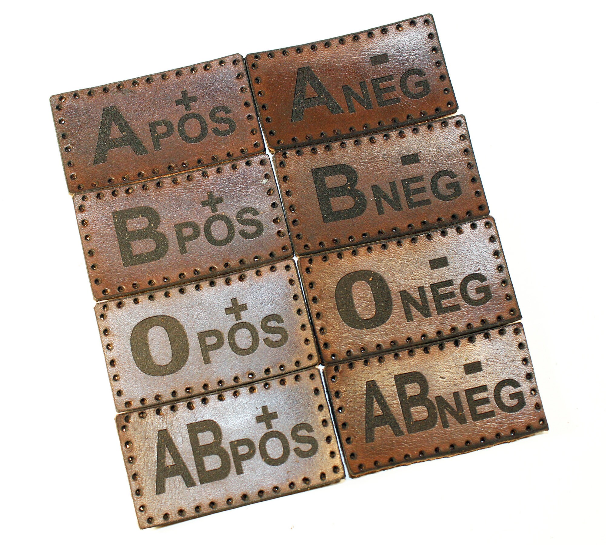 Blood Type Leather Patch, A/B/AB/O pos neg Patches, Military Patches ...