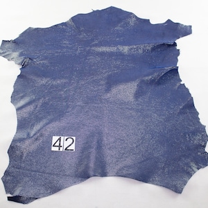 Blue Sheep Leather, Nappa Hide, Blue Lambskin, ~1mm, Lamb Hide, Leather ...