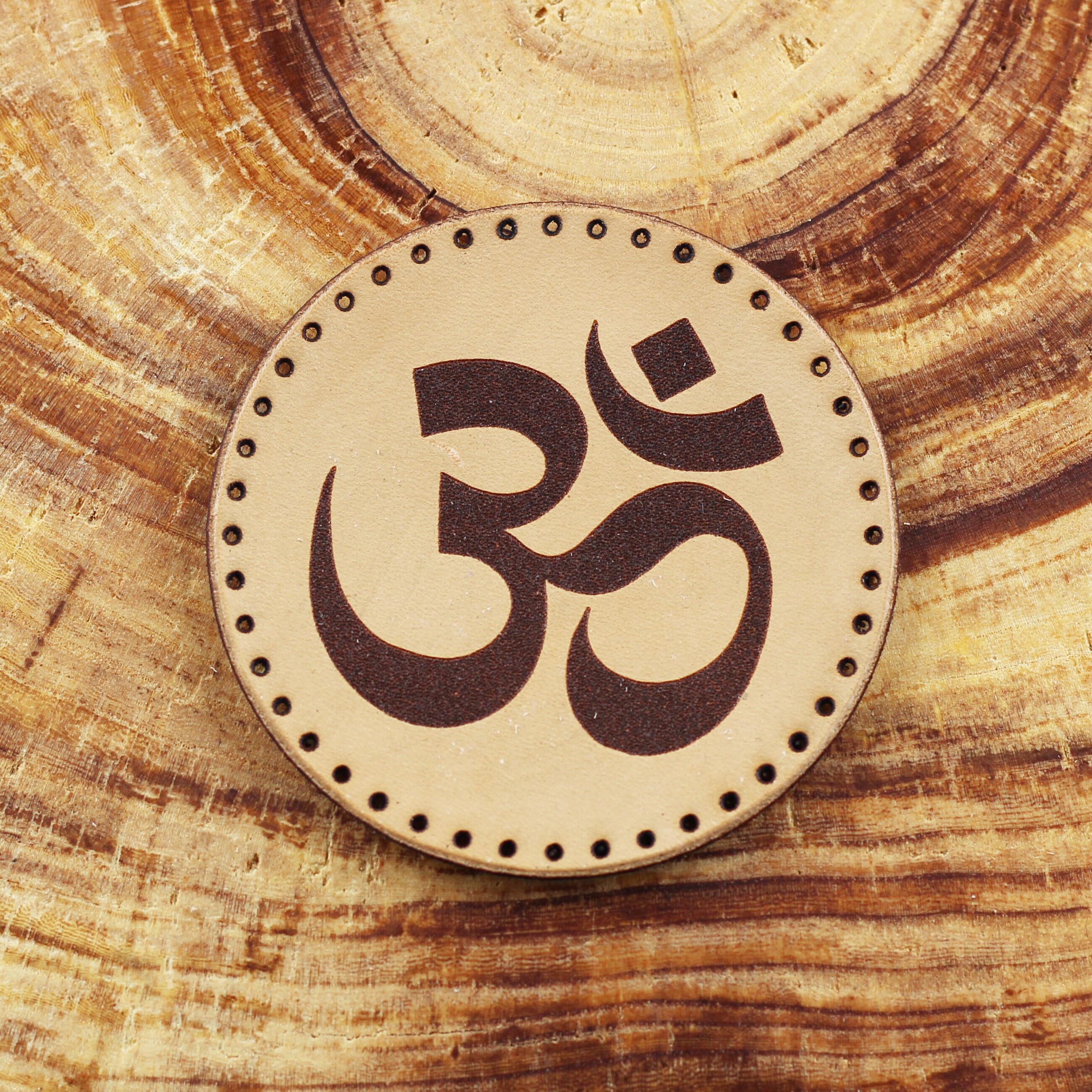 Leather Om Symbol Patch: Yoga Accessories - Etsy