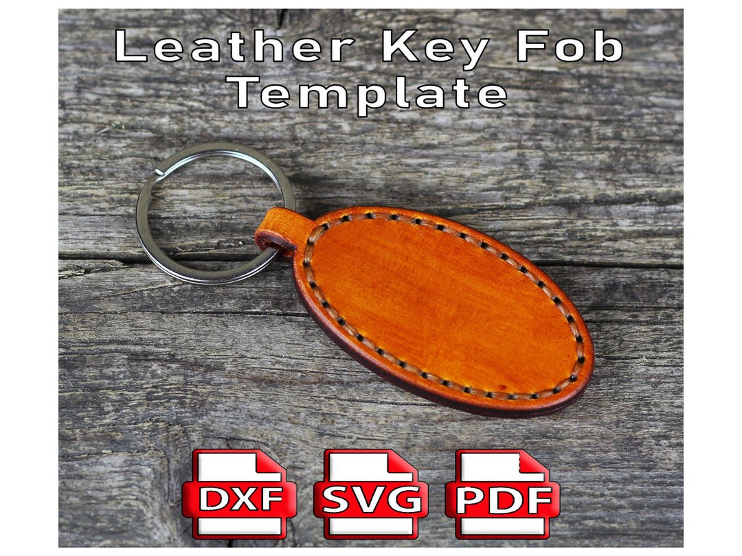 DIY Leather Key Fob, Leather Craft Template, PDF Keychain Pattern, SVG ...