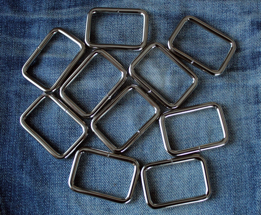 10x Nickel Plated Steel Rectangle Loop: 40mm Saddlery Strap Keeper - Etsy