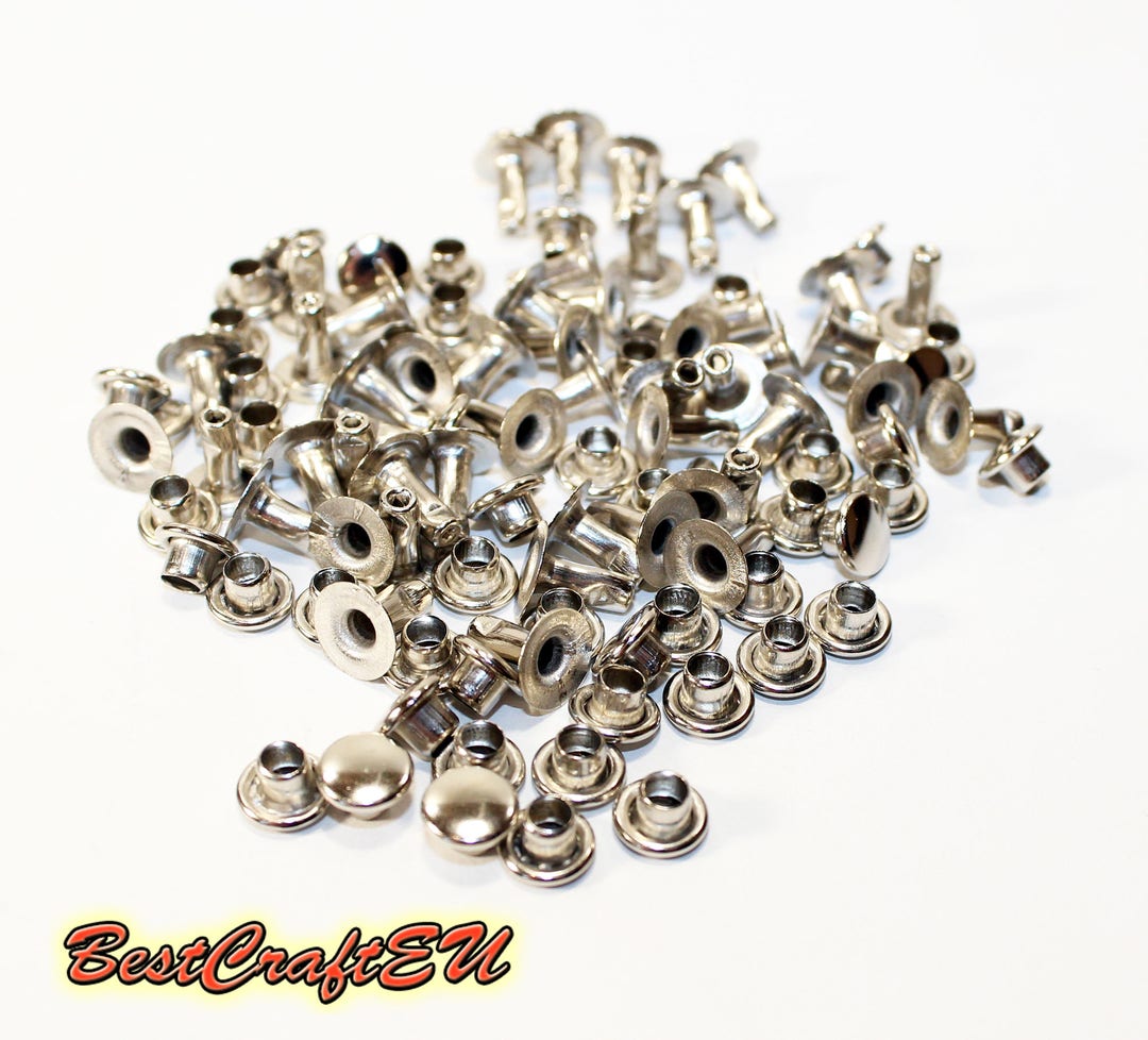 50 Silver Tubular Rivets: 7mm Head, Leather Crafts - Etsy