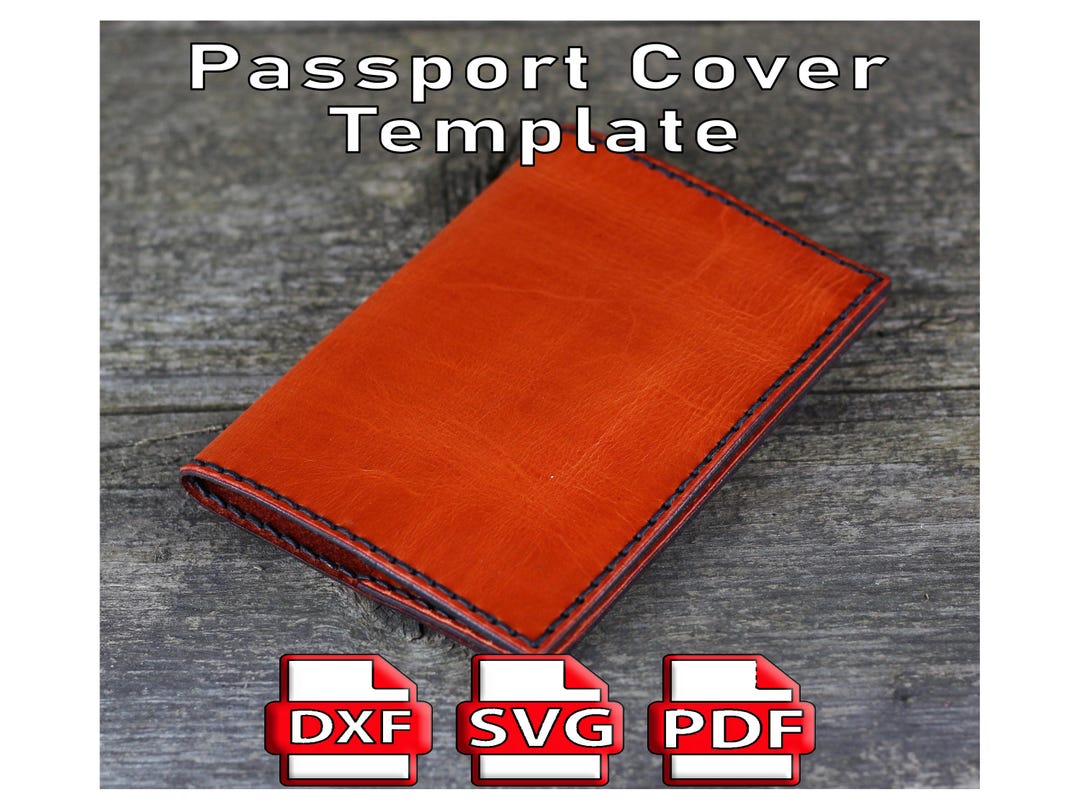 DIY Leather Passport Cover, Leather Craft Template, PDF Pattern, SVG ...