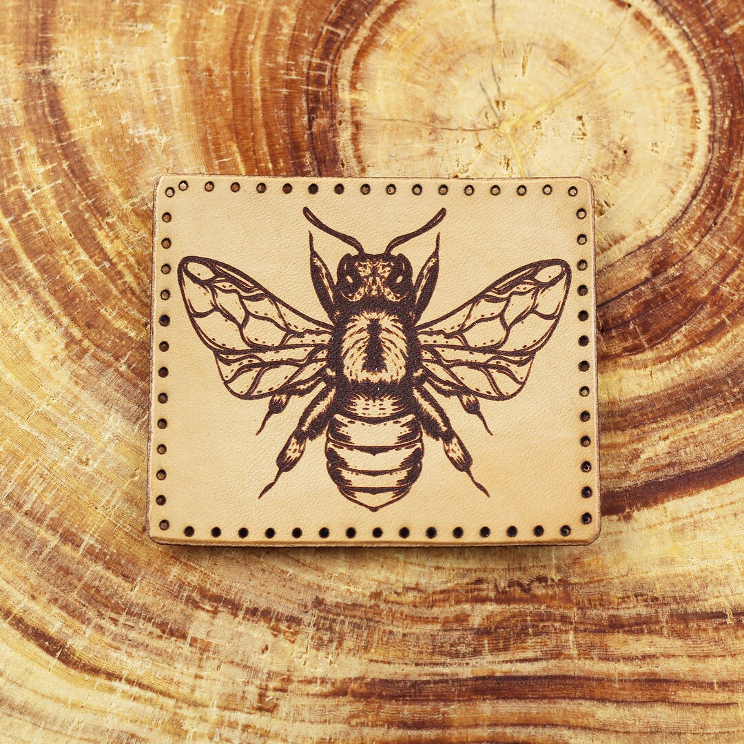 Bee Leather Patch, Honey Bee Sew, Insect Accessories, Insect Sew ...