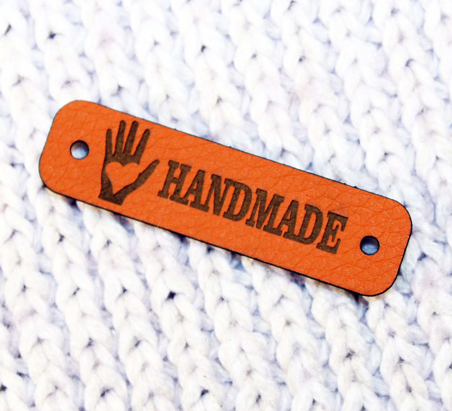 Faux Leather Handmade Item Tags: Tangerine Vegan Clothing Labels - Etsy