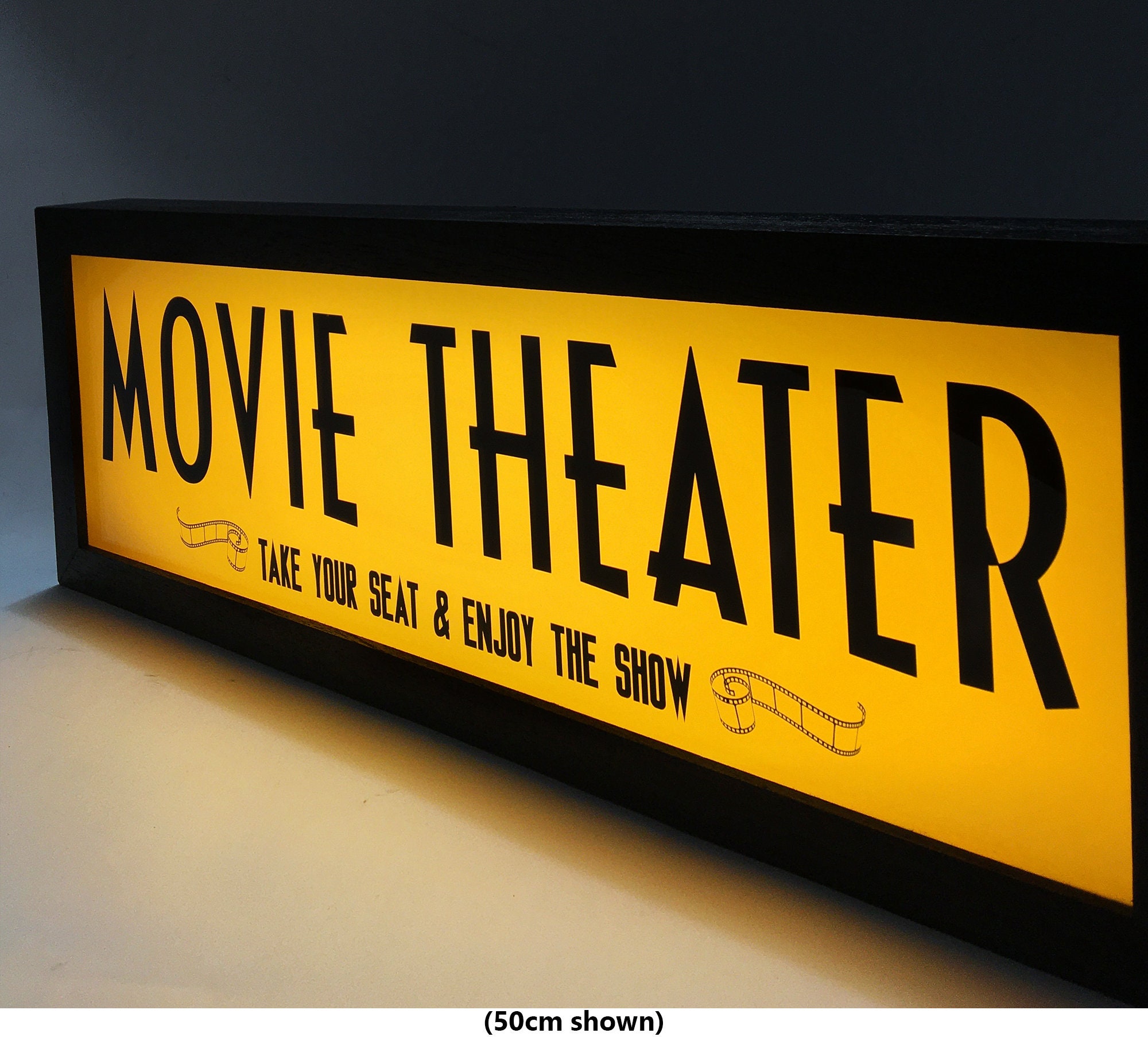 MOVIE THEATER - Vintage Style Led Light Sign, Light Box - Usb (37) - Etsy