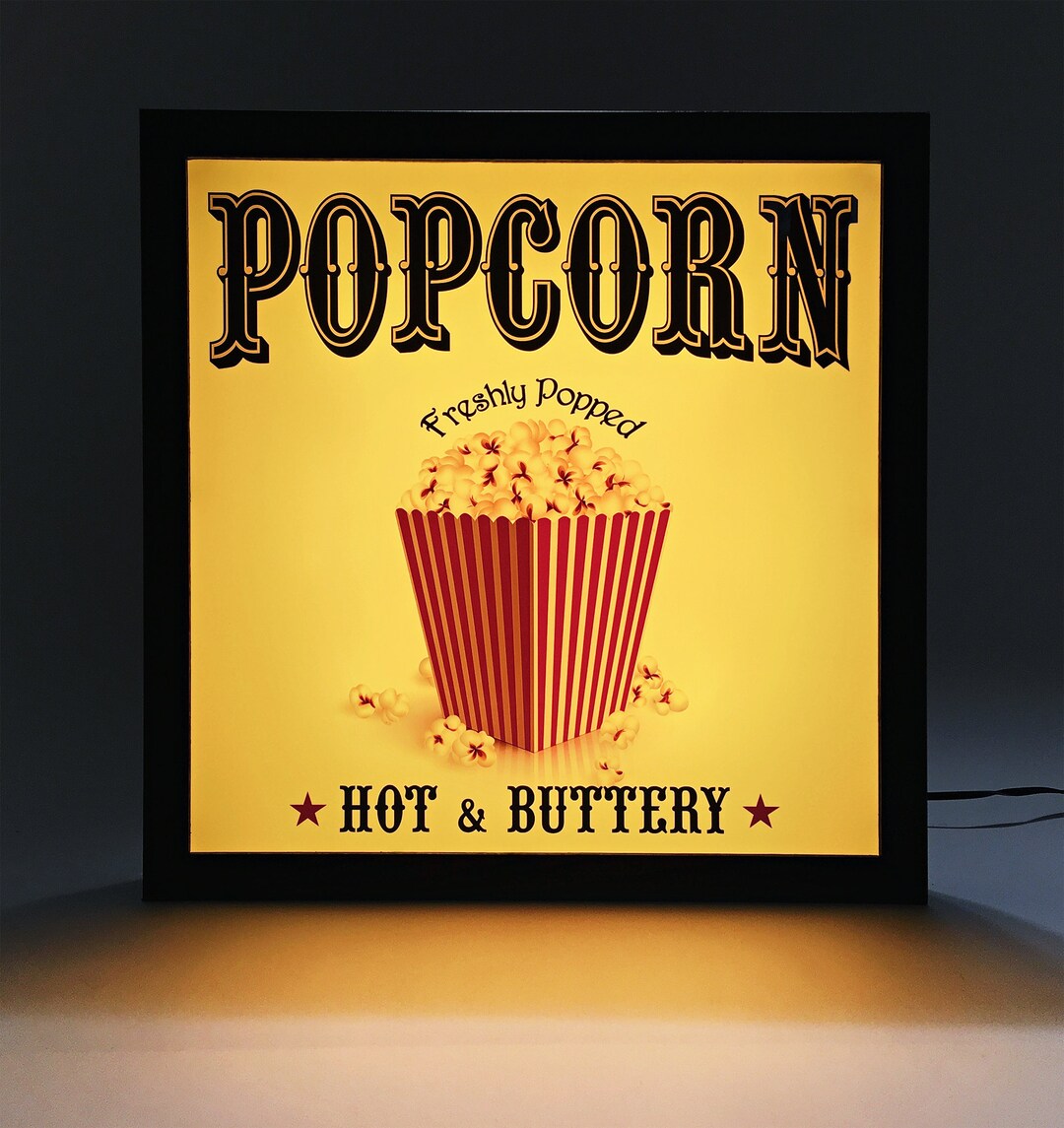 POPCORN - Led Light Box Sign for Home Theater / Cinema - Usb (38) - Etsy