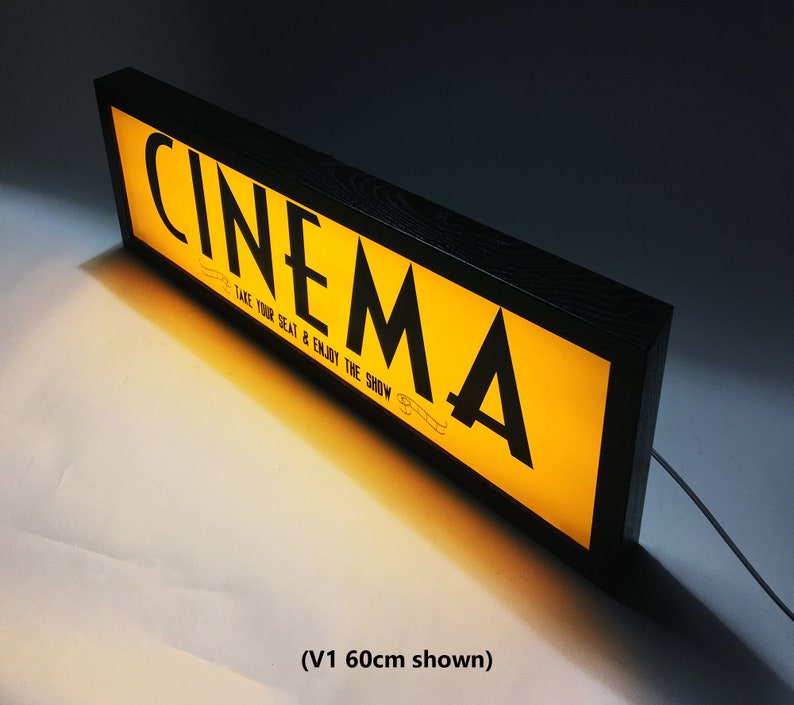 CINEMA Vintage Style LED Light Signs Light Box USB - Etsy