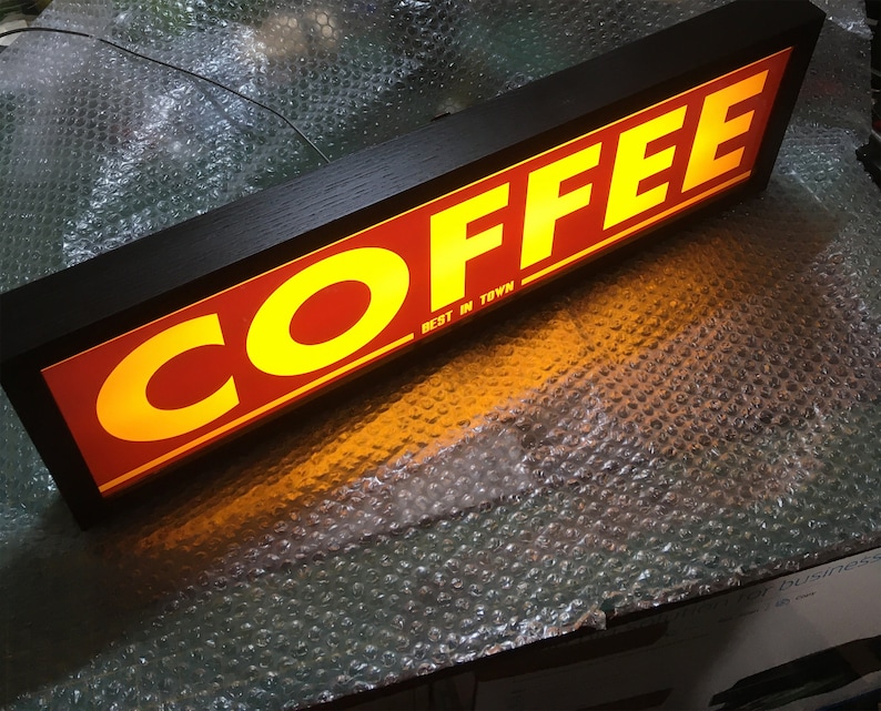 COFFEE Vintage Style Led Light Signs With PERSONALISE OPTION - Etsy