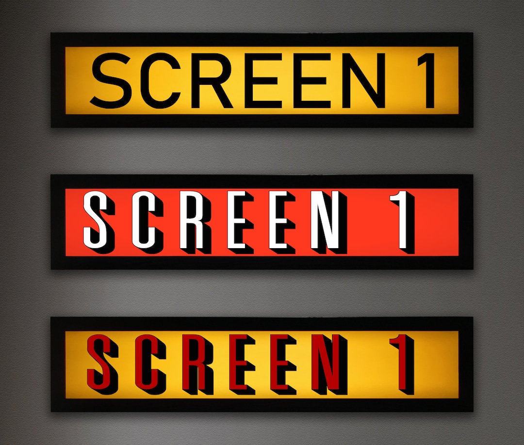 SCREEN 1 Led Light Signs for Home Cinema With Personalise Option - USB ...