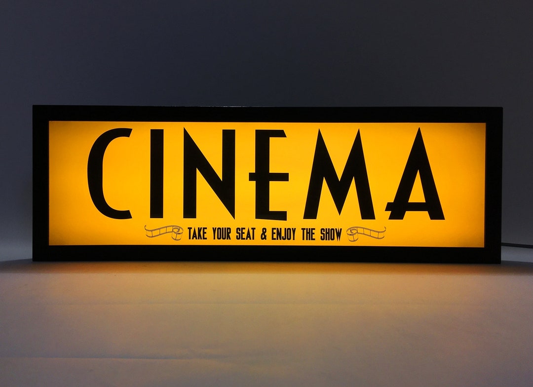 CINEMA Vintage Style LED Light Signs Light Box USB - Etsy