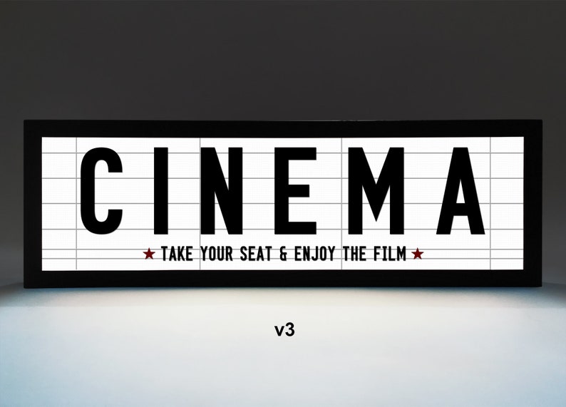 CINEMA Letreros luminosos LED estilo retro para Home Cinema usb 82 ...