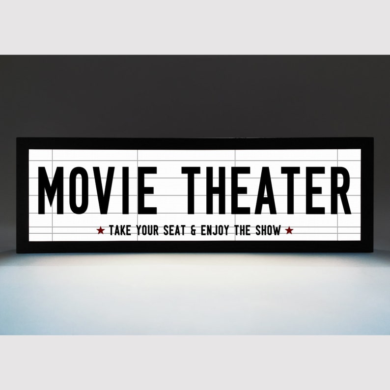 MOVIE THEATER Retro Style Led Light Signs for Home Cinema Usb 83 - Etsy