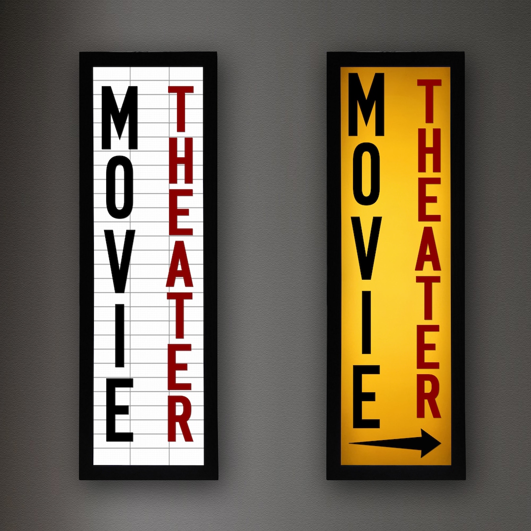 MOVIE THEATER - Vertical Led Light Signs for Home Cinema - Usb (127) - Etsy