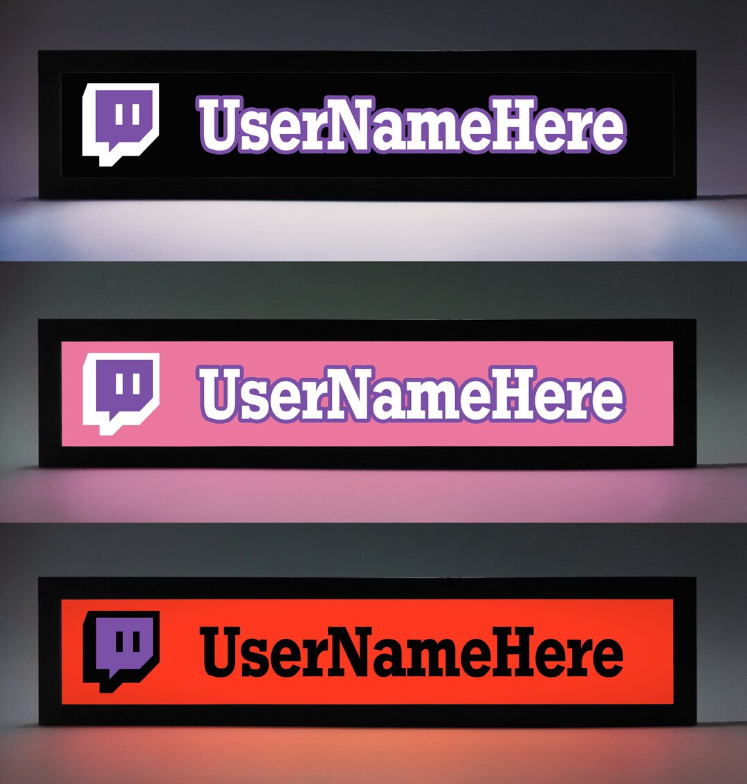 Personalised TWITCH Name Led Light Signs - See the Selection - Usb (108 ...