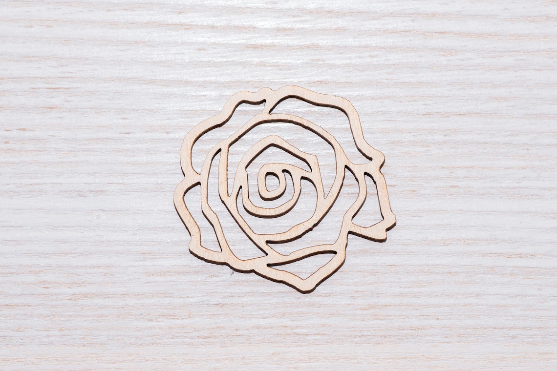 Wooden Rose Flower Laser Cut Wood Cutout Plywood Figure - Etsy