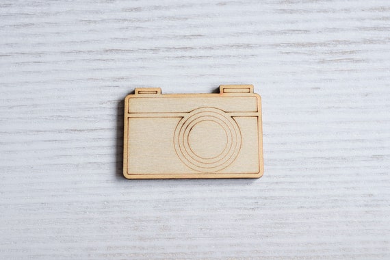 Wooden photo camera Laser Cut different size shape Ornaments | Etsy