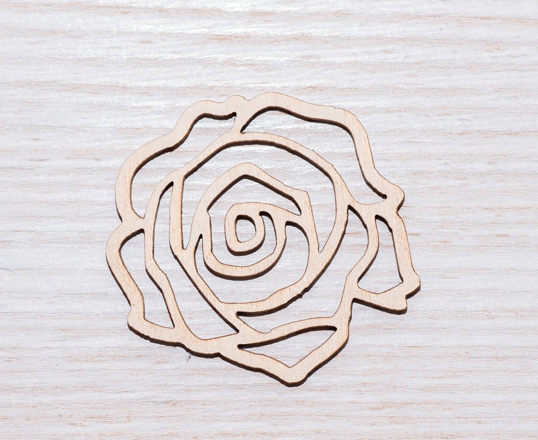 Wooden Rose Flower Laser Cut, Wood Cutout, Plywood Figure, Different ...