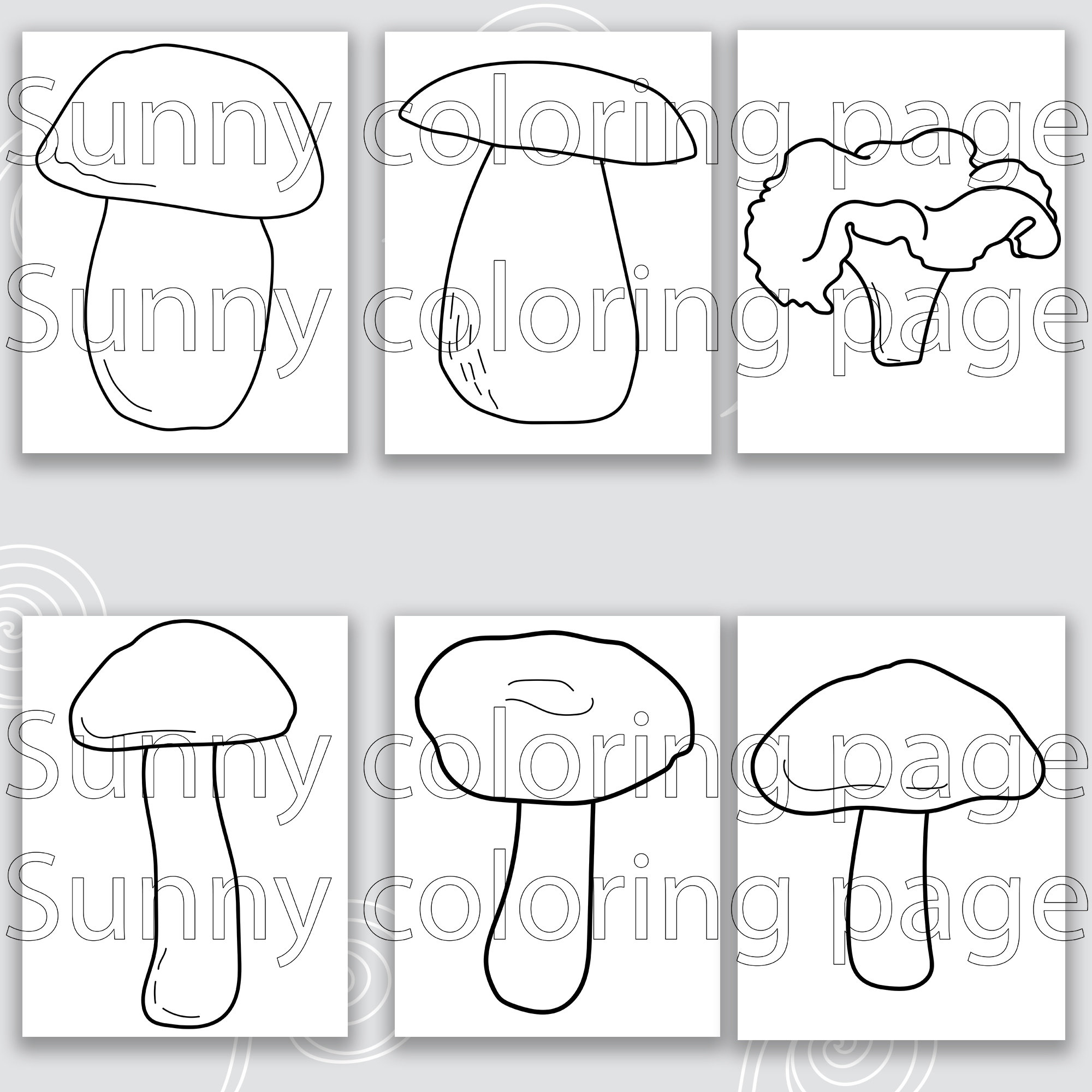 Printable coloring pages Mushrooms Kids Coloring book | Etsy