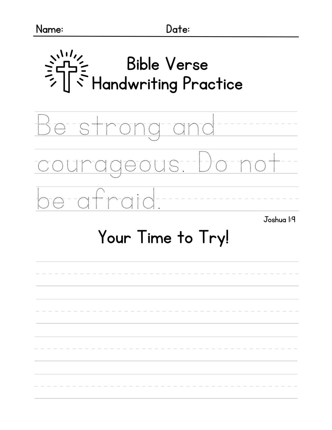 Bible Verse Handwriting Practice Sheets for Kids- Homeschool, Sunday ...