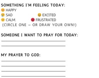Kids Daily Prayer Journal Printable • Christian Homeschool Devotional ...