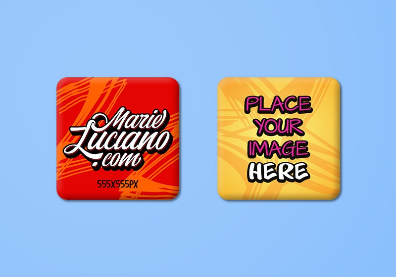 Square Magnet Mockup | PSD PNG JPEG | Sharp Corner, Round Corner ...