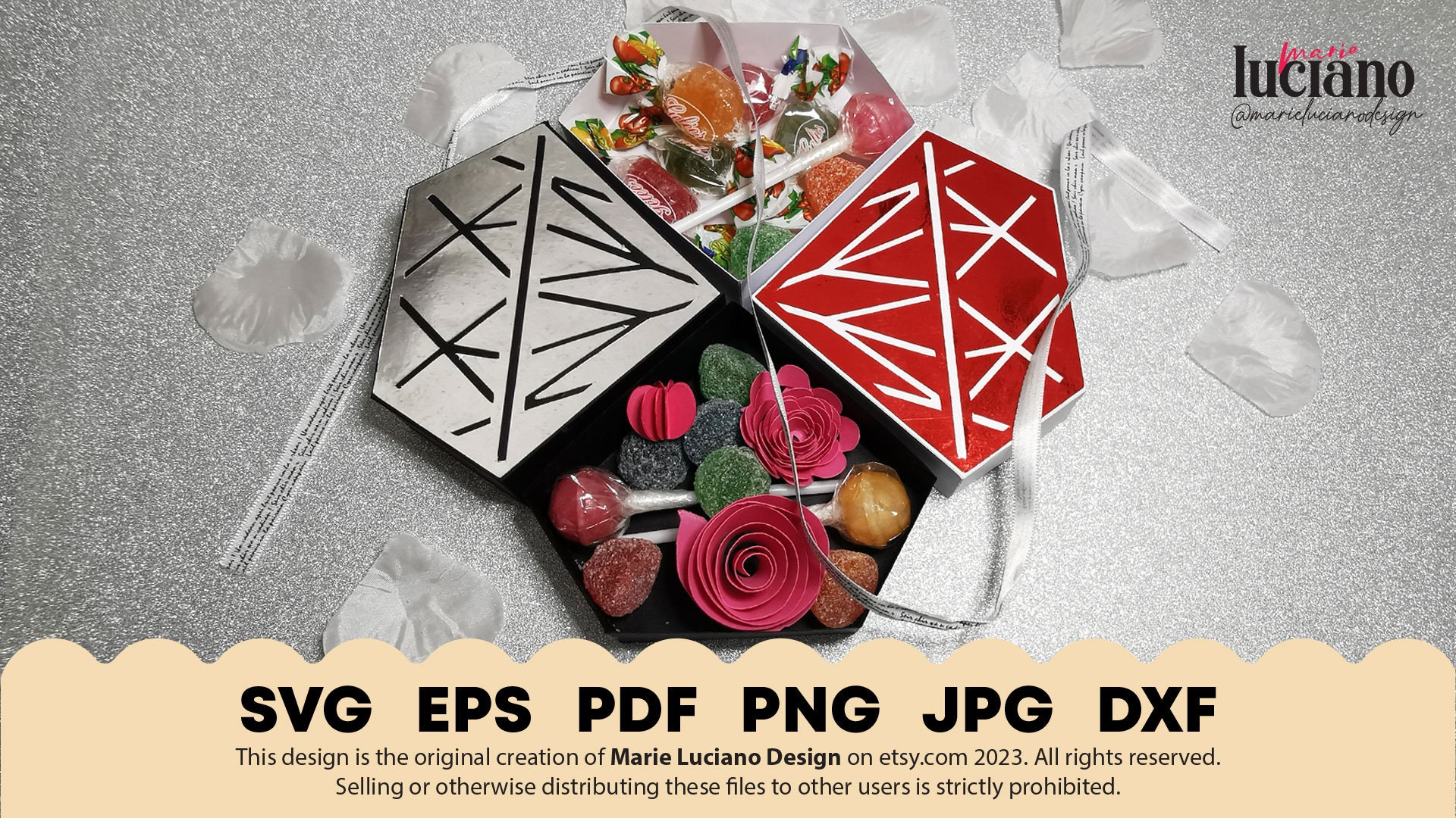Diamond Gift Box With Lid SVG, DXF Template EPS, Pdf, Png, Jpg, Paper ...