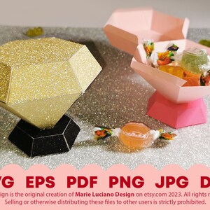 Diamond 3D Gift Box Wth Stand SVG, DXF Tmplt EPS, Pdf, Png, Jpg, Paper ...