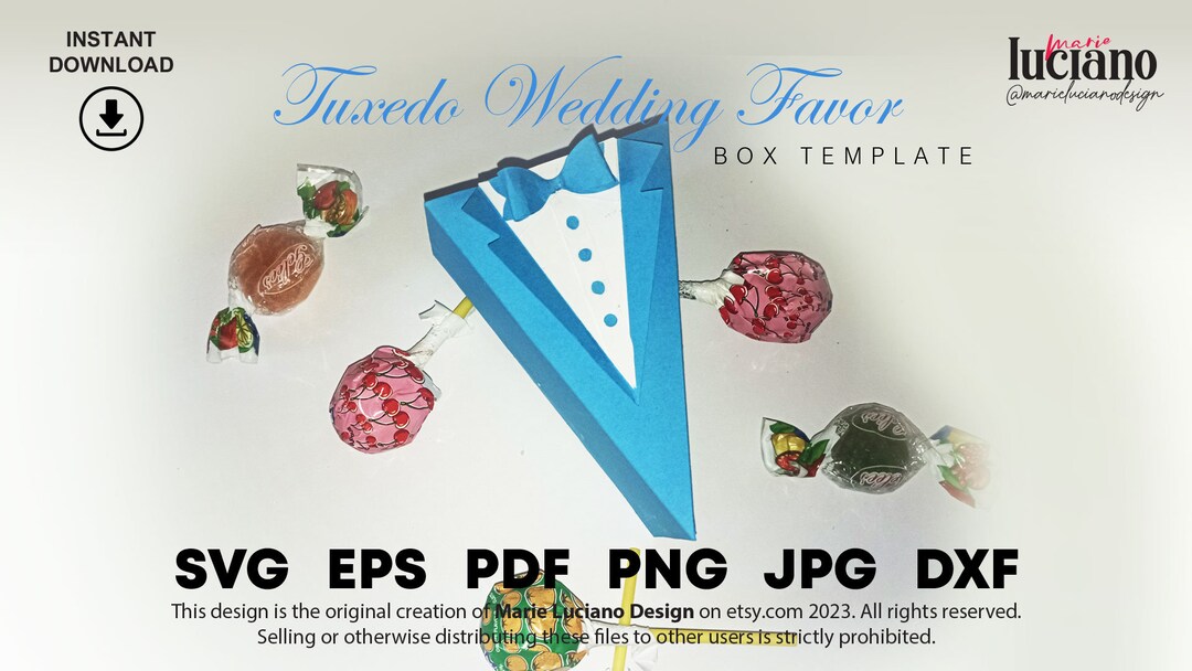 Tuxedo Favor Box, Wedding Groom Treat Box, Fathers Day Gift Boxes SVG ...