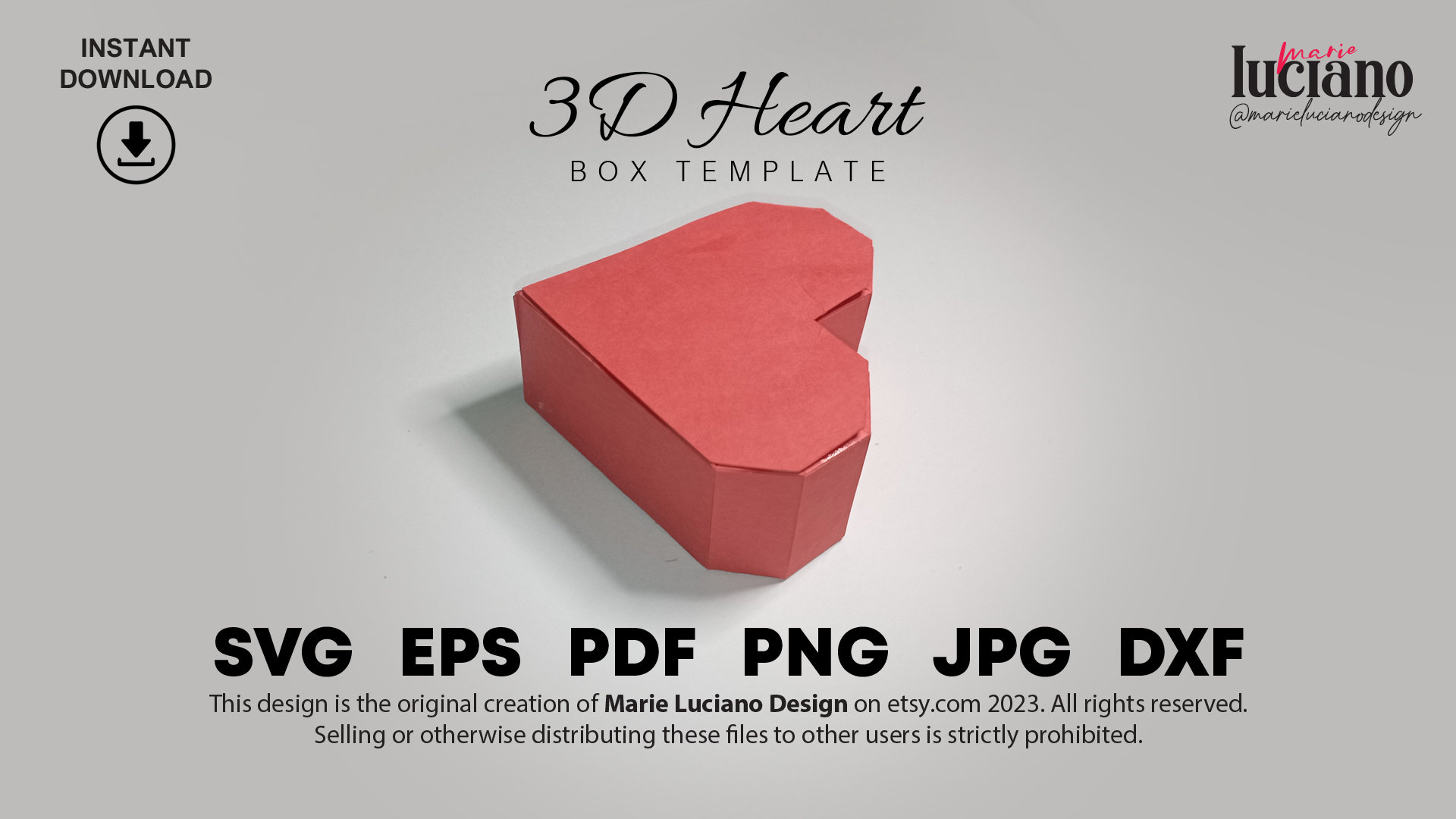 Heart Gift Box 3D, SVG, DXF Template EPS, Pdf, Png, Jprg, Paper Heart ...