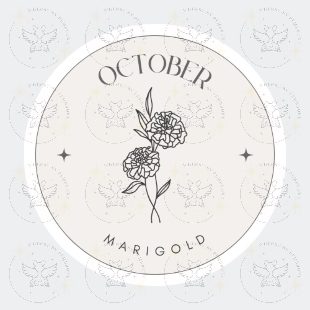 October Marigold Birth Flower SVG, October Marigold Birth Flower PNG ...
